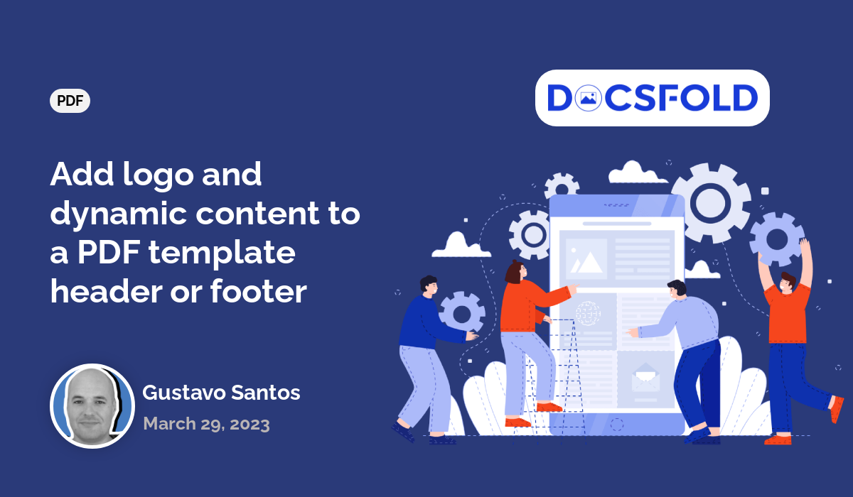 Add logo and dynamic content to a PDF template header or footer | Docsfold